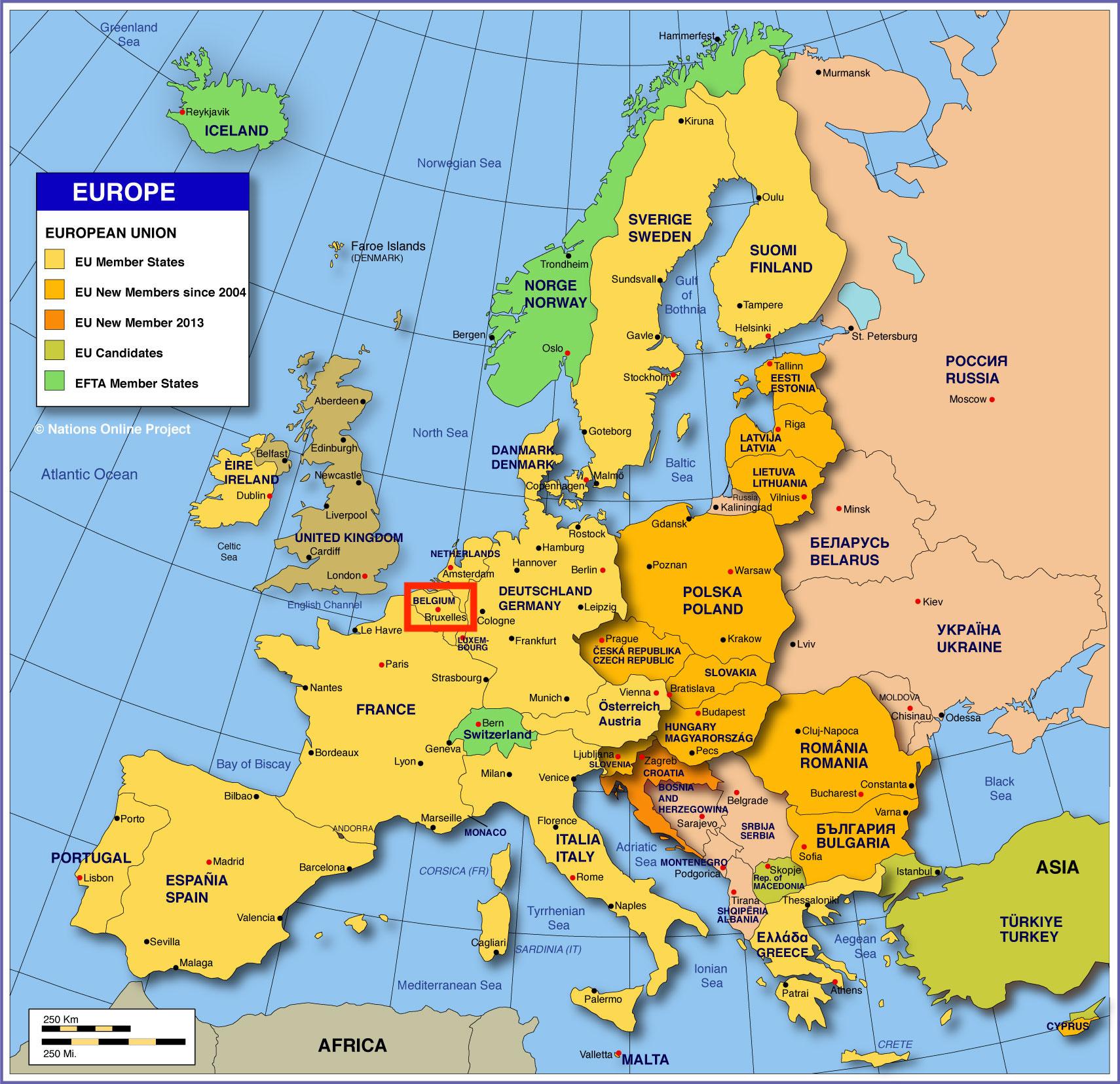 Brussels map europe - Map of europe showing Brussels (Belgium) Brussels map europe - Map of europe showing Brussels (Belgium)